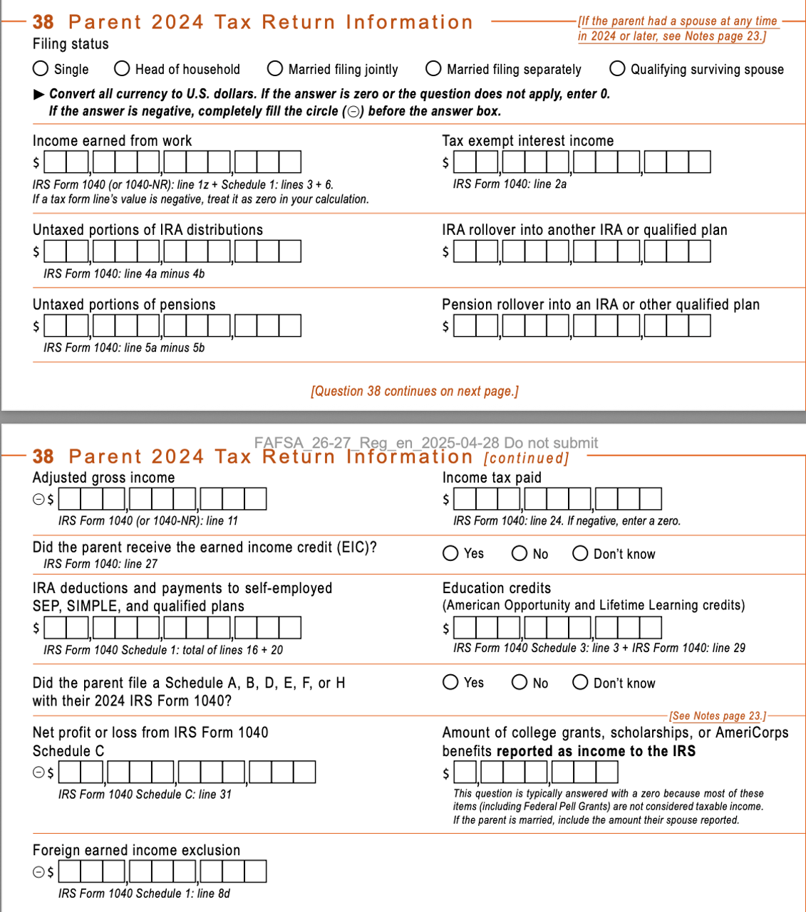 How To Answer Parent Tax Information Questions For FAFSA